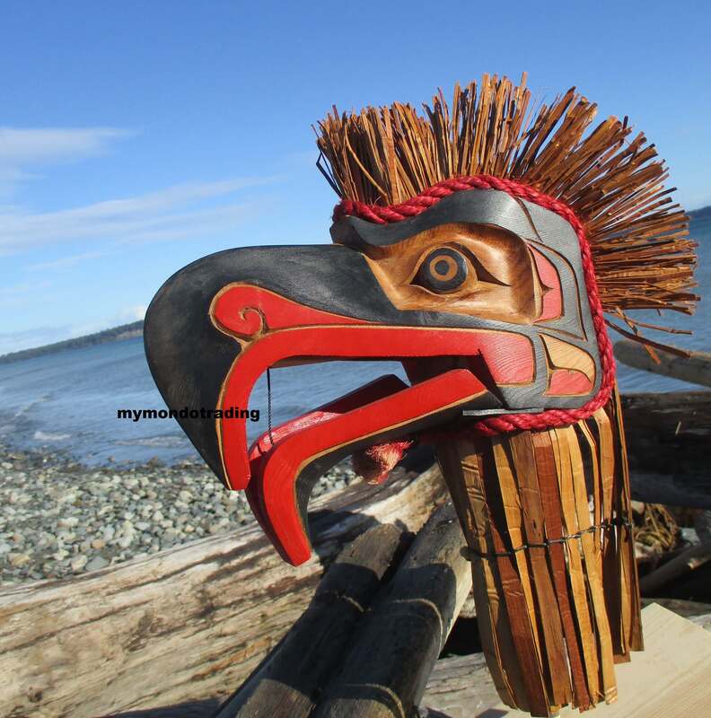 Articulated cedar Eagle Mask on Stand by Alfred Robertson • My Mondo ...