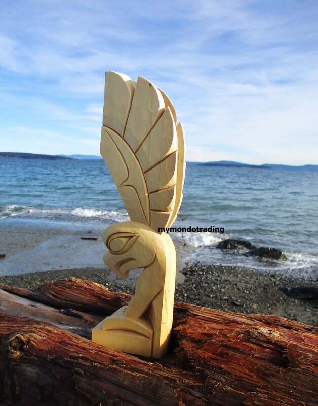 Eagle Sculpture, cedar, by Bear (Doug) Horne • My Mondo Trading ...