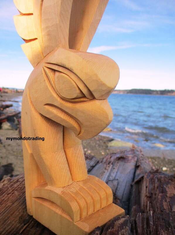 Eagle Sculpture, cedar, by Bear (Doug) Horne • My Mondo Trading ...