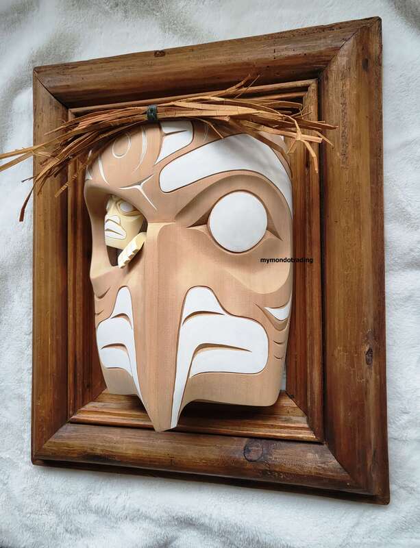 Eagle and little Spirit, cedar Mask, Bear Horne - SOLD • My Mondo ...