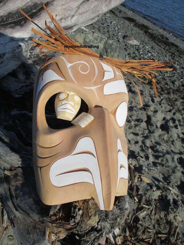 Eagle and little Spirit, cedar Mask, Bear Horne - SOLD • My Mondo ...