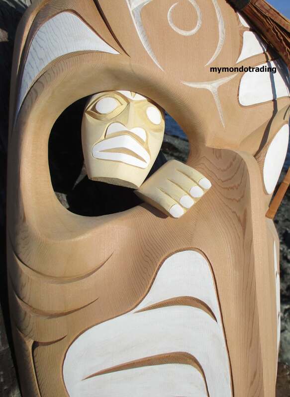 Eagle and little Spirit, cedar Mask, Bear Horne - SOLD • My Mondo ...