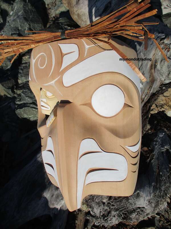 Eagle and little Spirit, cedar Mask, Bear Horne - SOLD • My Mondo ...