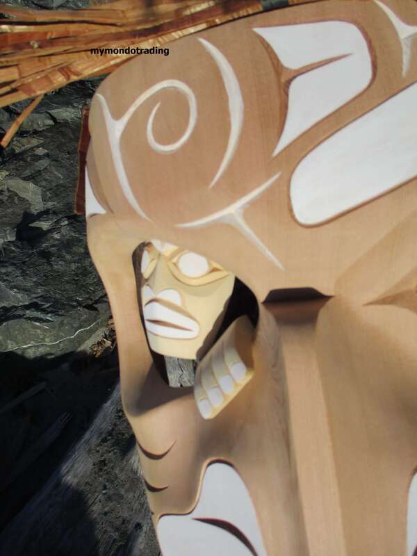 Eagle and little Spirit, cedar Mask, Bear Horne - SOLD • My Mondo ...