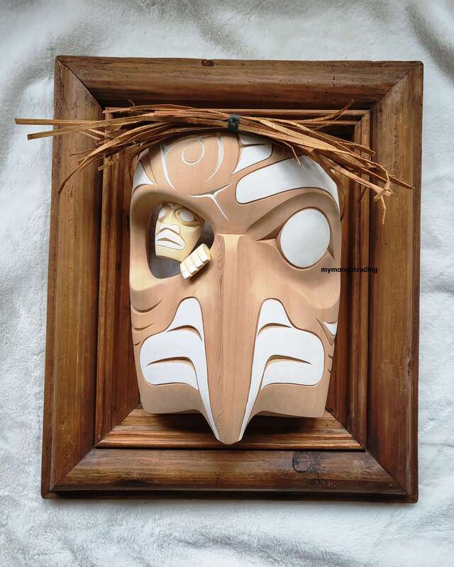 Eagle and little Spirit, cedar Mask, Bear Horne - SOLD • My Mondo ...