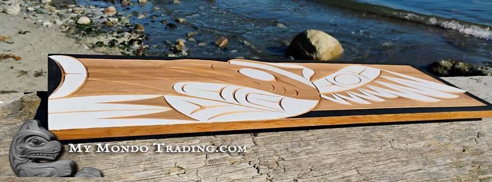 36" tall red cedar Spirit Raven, authentic and carved by Bear (Doug ...