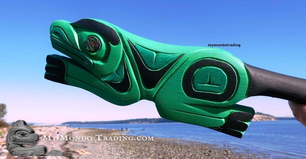 Frog, ceremonial dance Rattle by Sarah Daniels/Robertson, Kwakiutl art ...