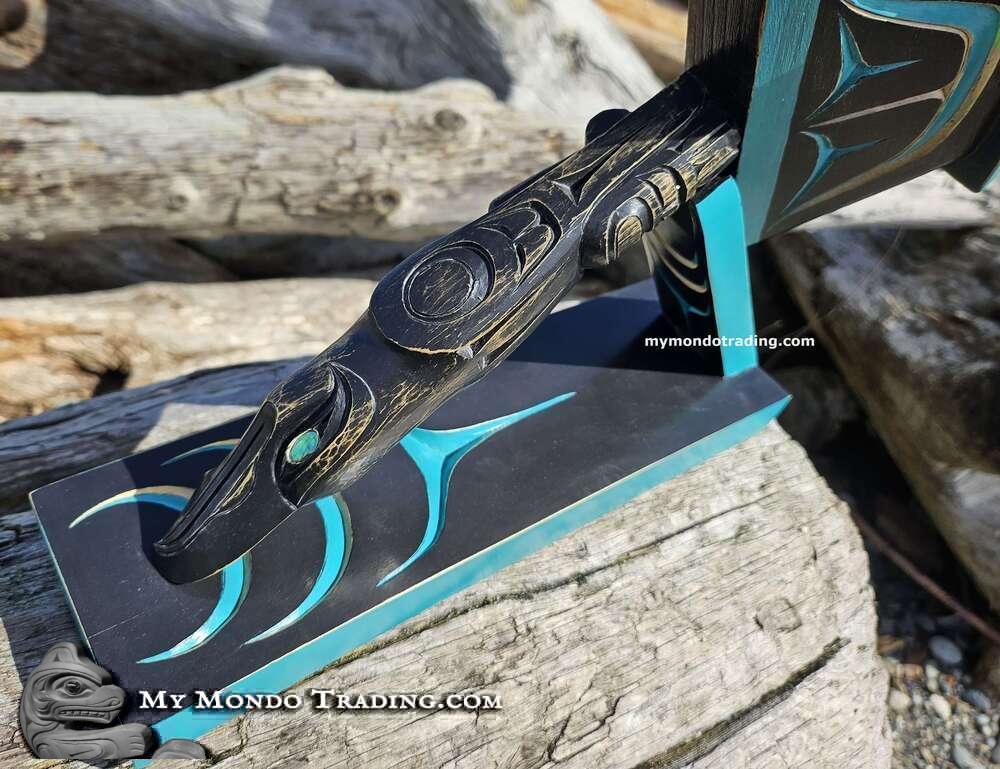 Ceremonial Bentwood Box Dance Rattle with Raven, masterpiece by Francis ...