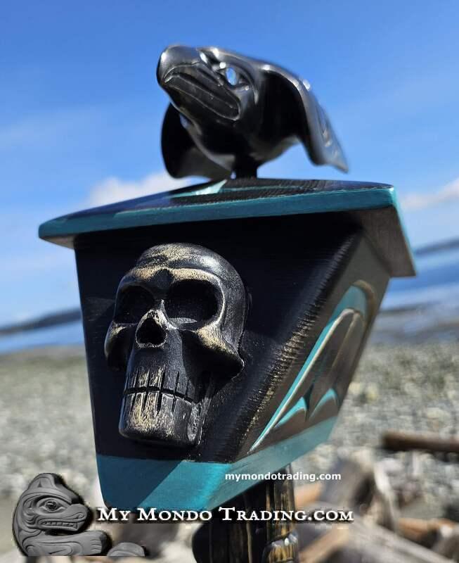 Ceremonial Bentwood Box Dance Rattle with Raven, masterpiece by Francis ...