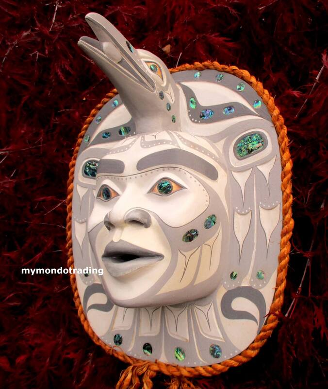 Raven and the light Mask, 41 inlays of Abalone, by Janice Morin - SOLD ...