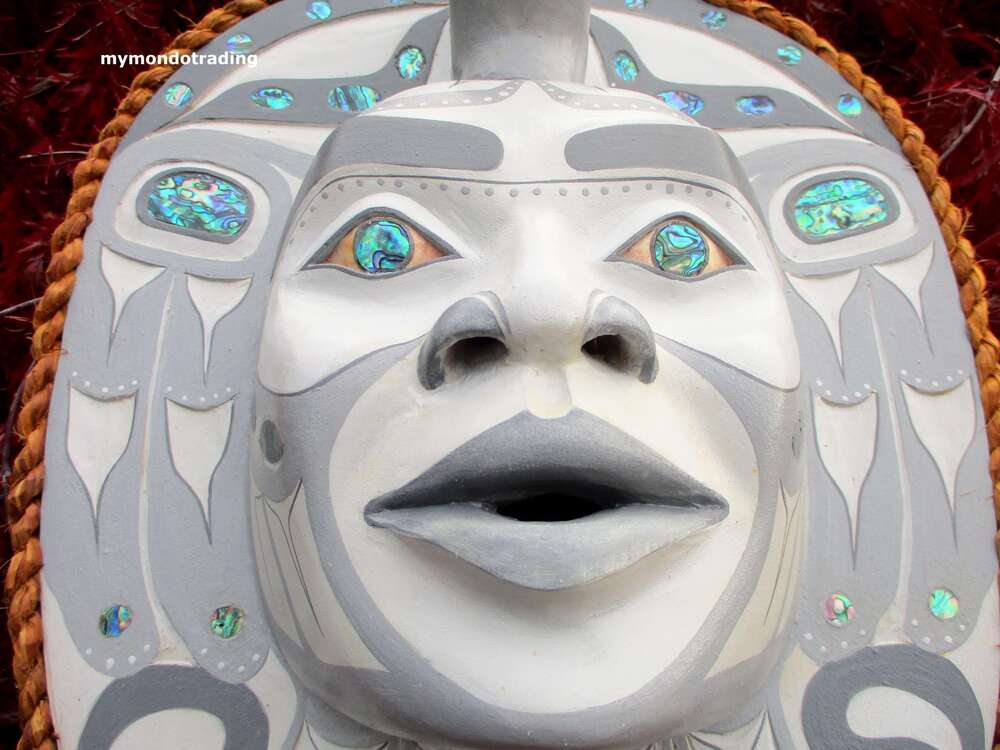 Raven and the light Mask, 41 inlays of Abalone, by Janice Morin - SOLD ...