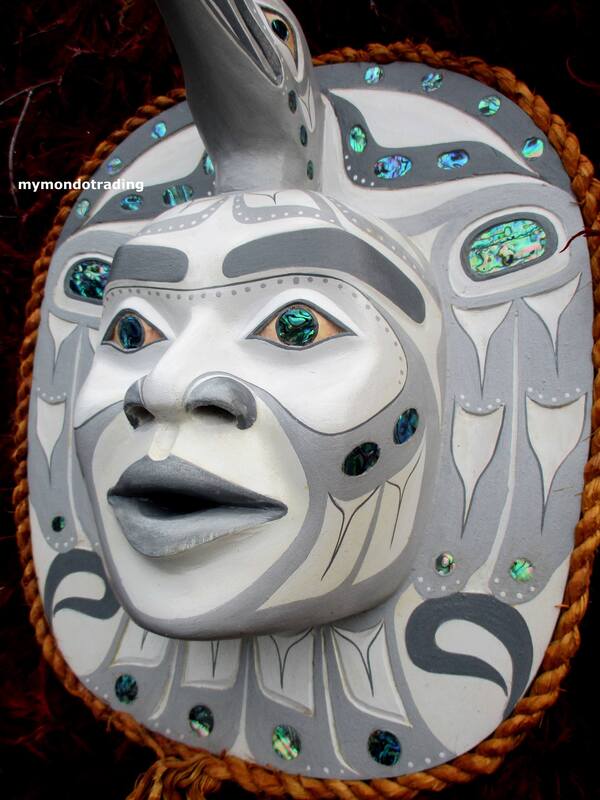 Raven and the light Mask, 41 inlays of Abalone, by Janice Morin - SOLD ...