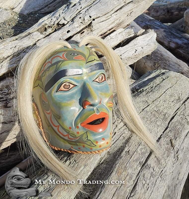 Salmon Portrait Mask, hand carved, authentic art, Janice Morin and ...