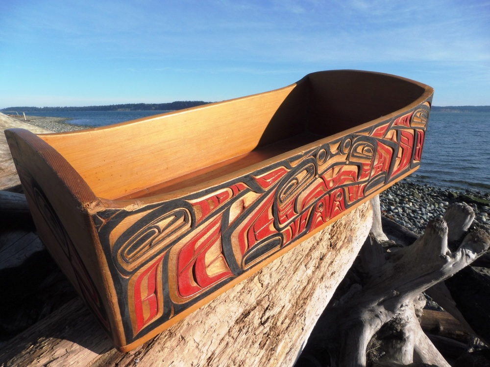 Interesting OLD cedar Bentwood Box/Gradle, signed • My Mondo Trading ...