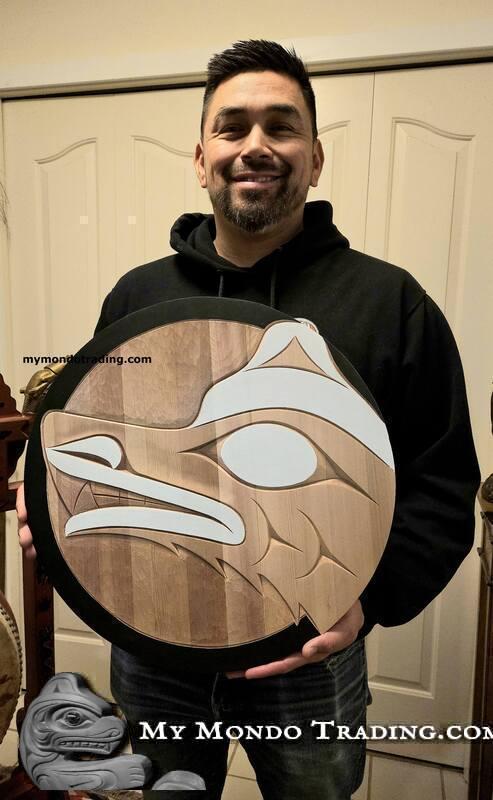 18" Wolf, beautiful thick circular cedar art by Bear (Doug) Horne • My ...