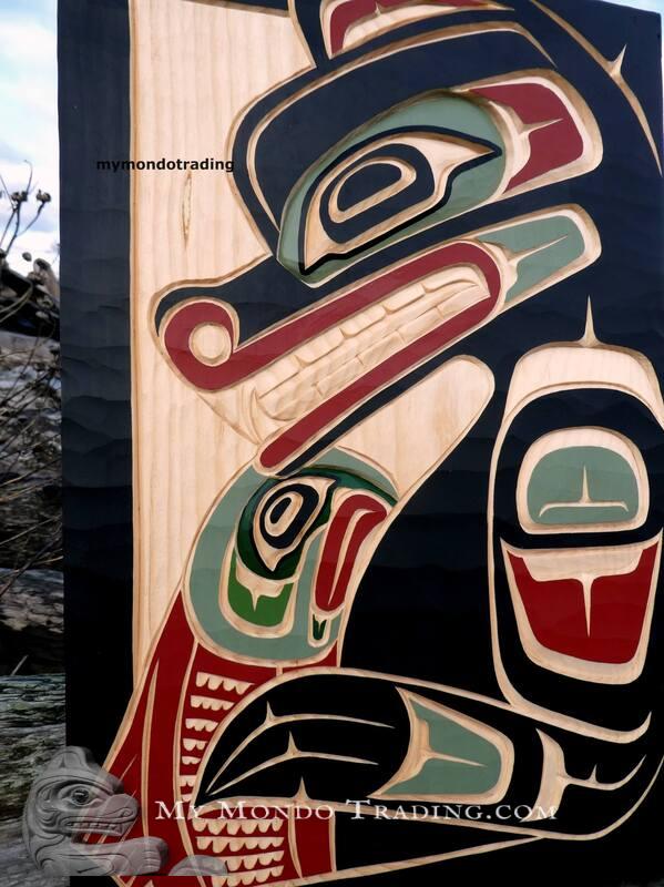 Bear catching salmon, authentic hand carved by Shane Flood Baker - SOLD ...