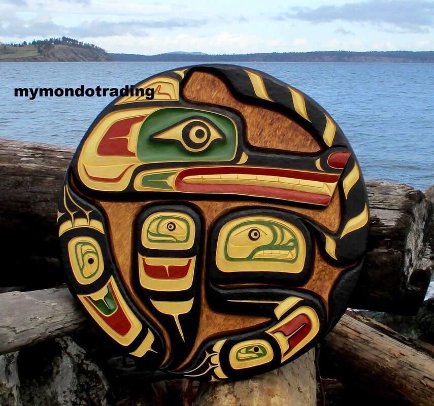 Yellow cedar Wolf round, masterpiece by Shane Flood Baker - SOLD • My ...