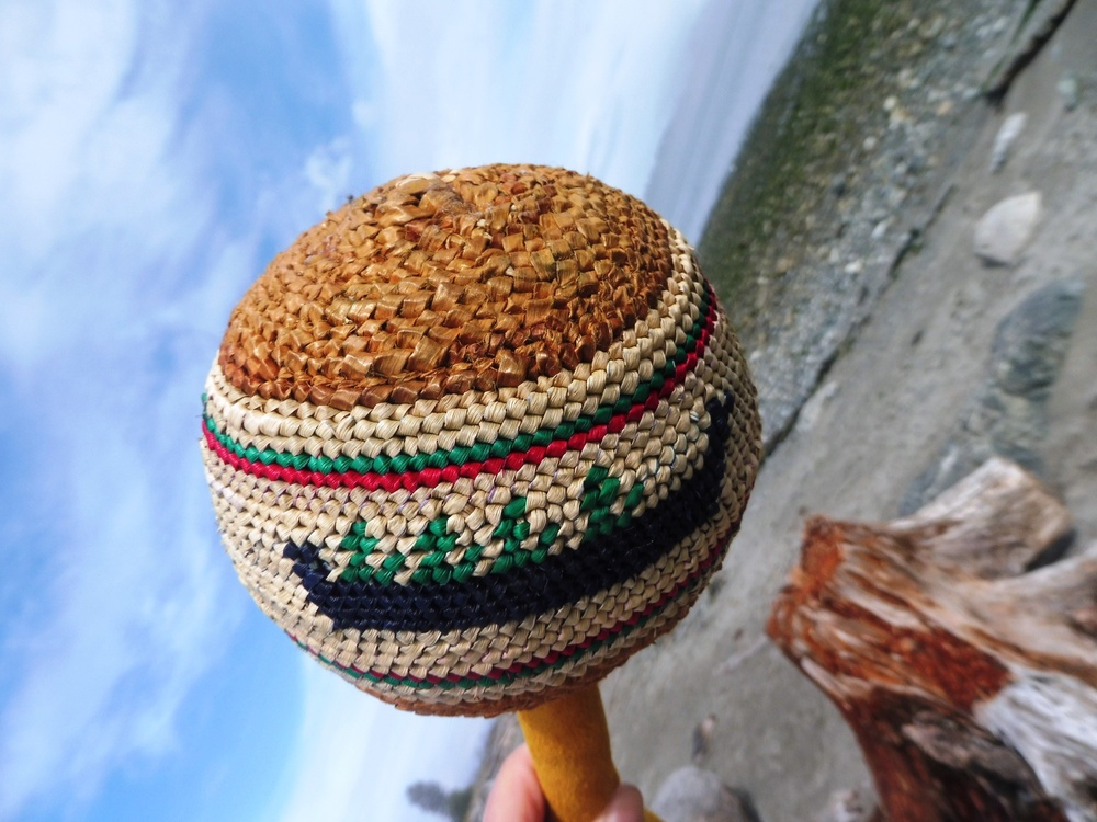 Cedar bark and grass woven Dance Rattle by Sheryl Tate • My Mondo ...