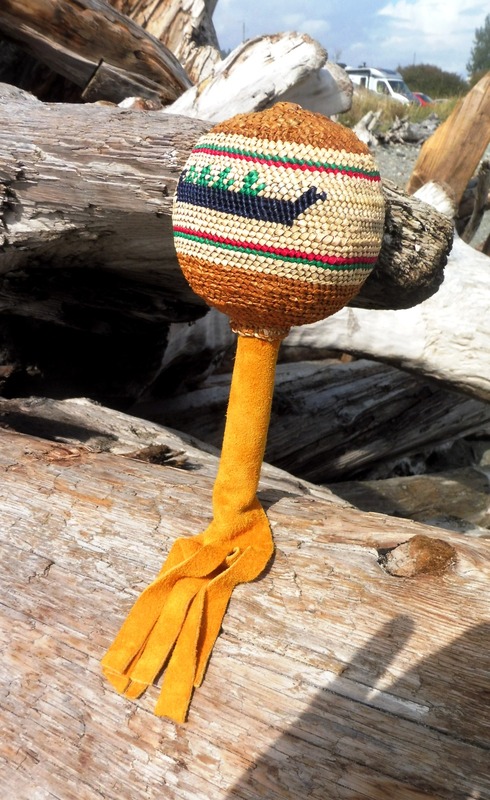 Cedar bark and grass woven Dance Rattle by Sheryl Tate • My Mondo ...