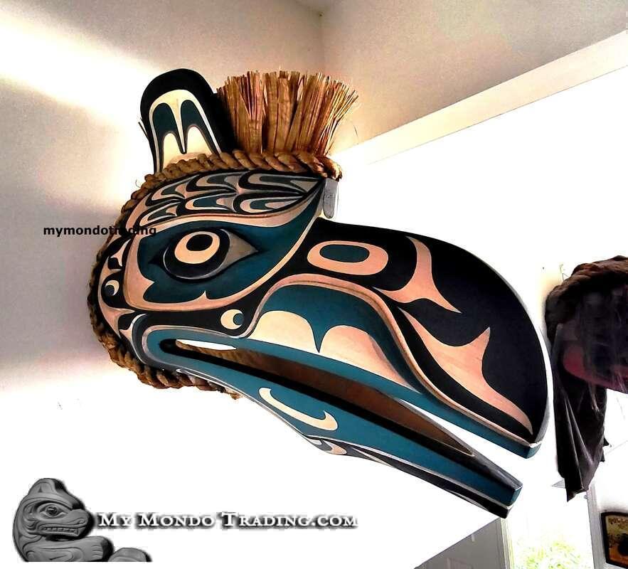 Large Raven Mask, authentic, hand carved, direct from artist Tom D ...