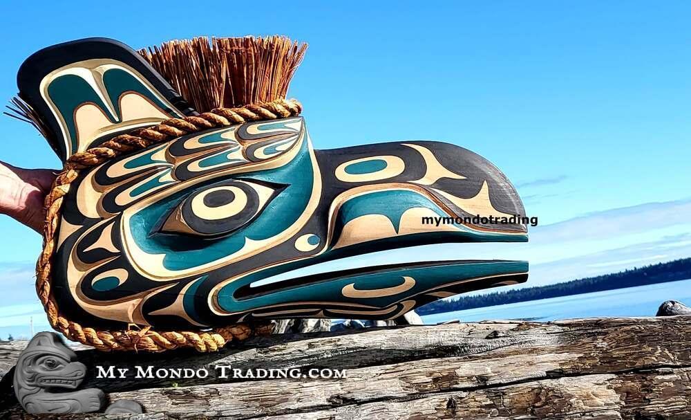 Large Raven Mask, authentic, hand carved, direct from artist Tom D ...