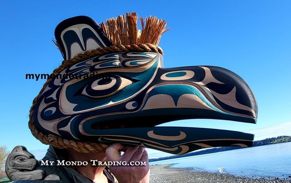 Large Raven Mask, authentic, hand carved, direct from artist Tom D ...